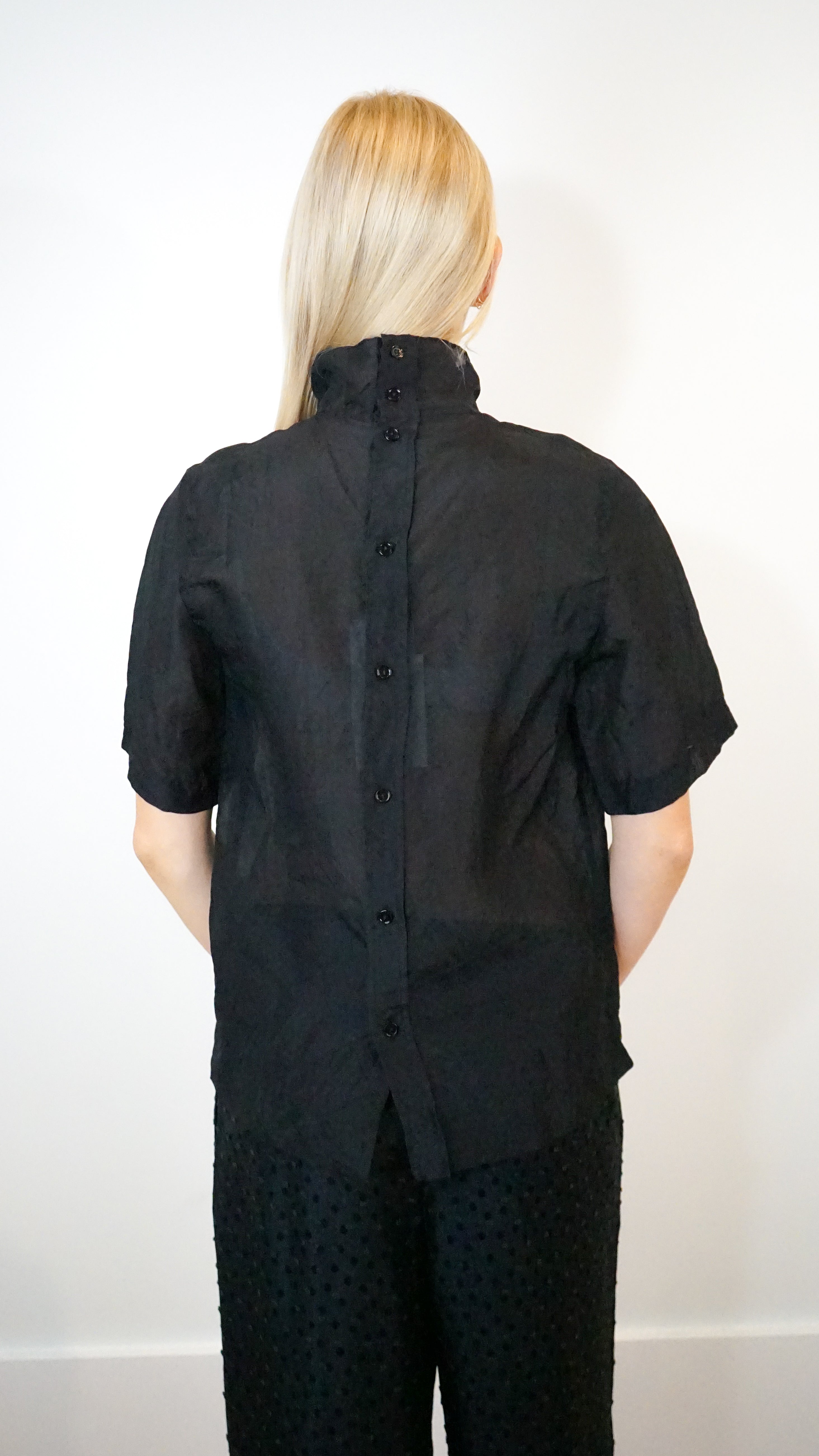 Christian Wijnants Tapulo High Collar Top in Black